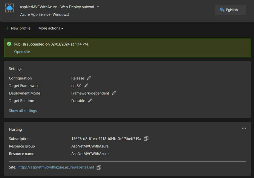 Deploying a .NET MVC App on Azure App Services